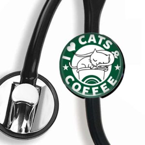 paujcxj i love cat stethoscope tag,steth id tag,nurse badge, black