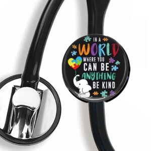 in world where you can be anything be kind stethoscope tag,steth id tag,nurse badge