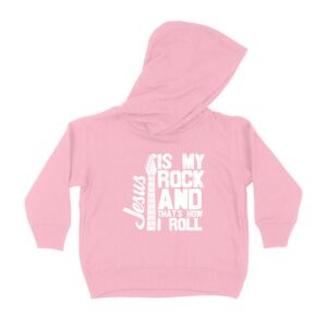 jesus is my rock that's how i roll kids hoodie sweatshirt toddler 4t light pink