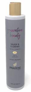 pantene pro-v generation beauty silver & glowing purple silicone free shampoo with biotin for grey and white hair, 9.6 oz