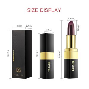 Yeweian Black Color Changing Lipstick, Magic Color Changing lip balm(Black Change into Brick Red), Natural Moisturizing Lip Balm Labiales Magicos Nutritious Lazy Lipstick For Women (Black)