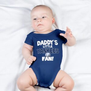 NanyCrafts Baby's Daddy's Little Yankees Fan Bodysuit 3 Months Navy