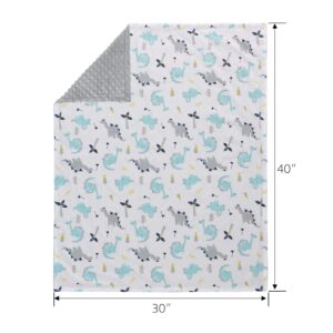 Baby Blanket for Boys Girls Soft Micro Fleece Kids Baby Blanket Throw Blanket with Dotted Backing Shower Gifts 40x30 Inches (Dinosaur)