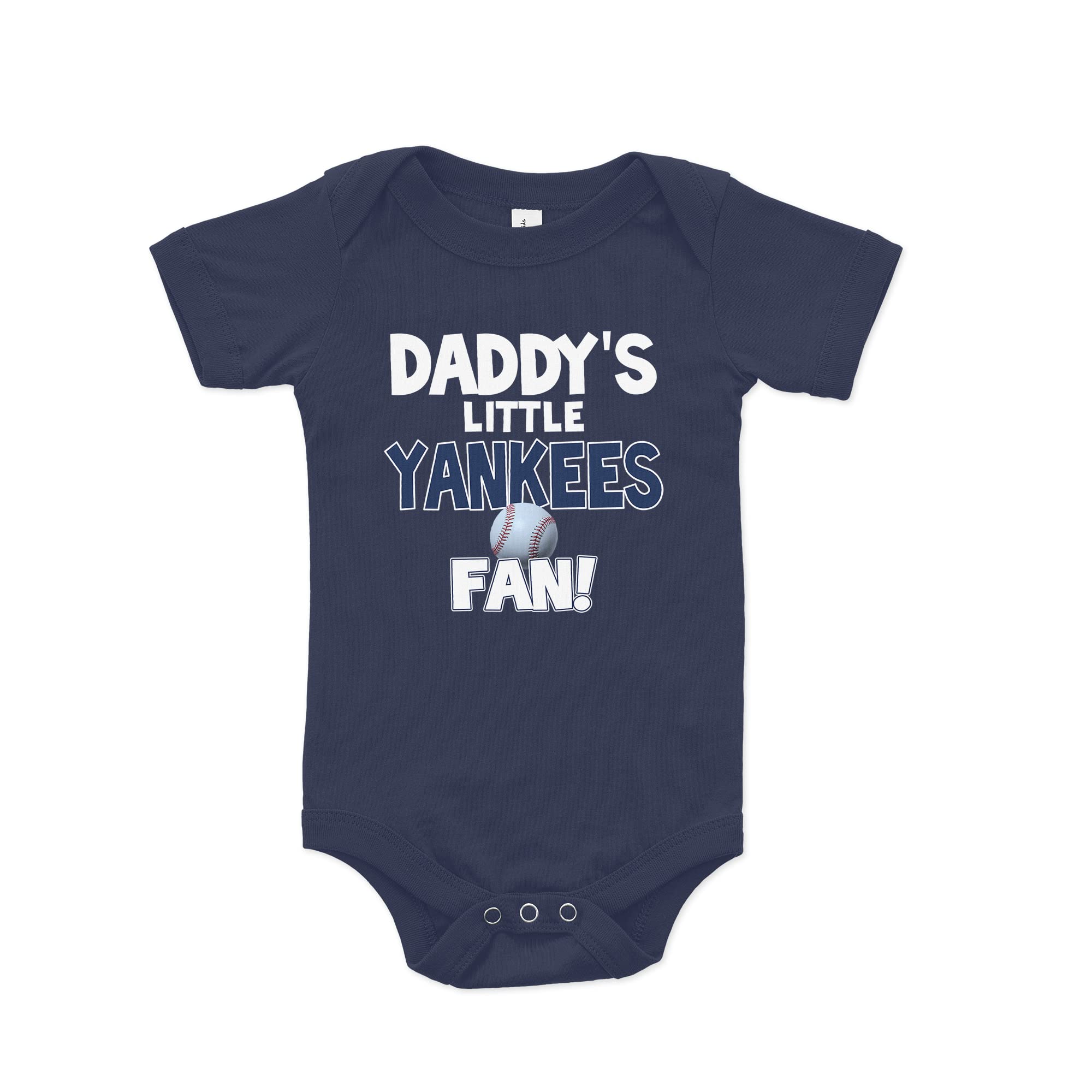 NanyCrafts Baby's Daddy's Little Yankees Fan Bodysuit 3 Months Navy