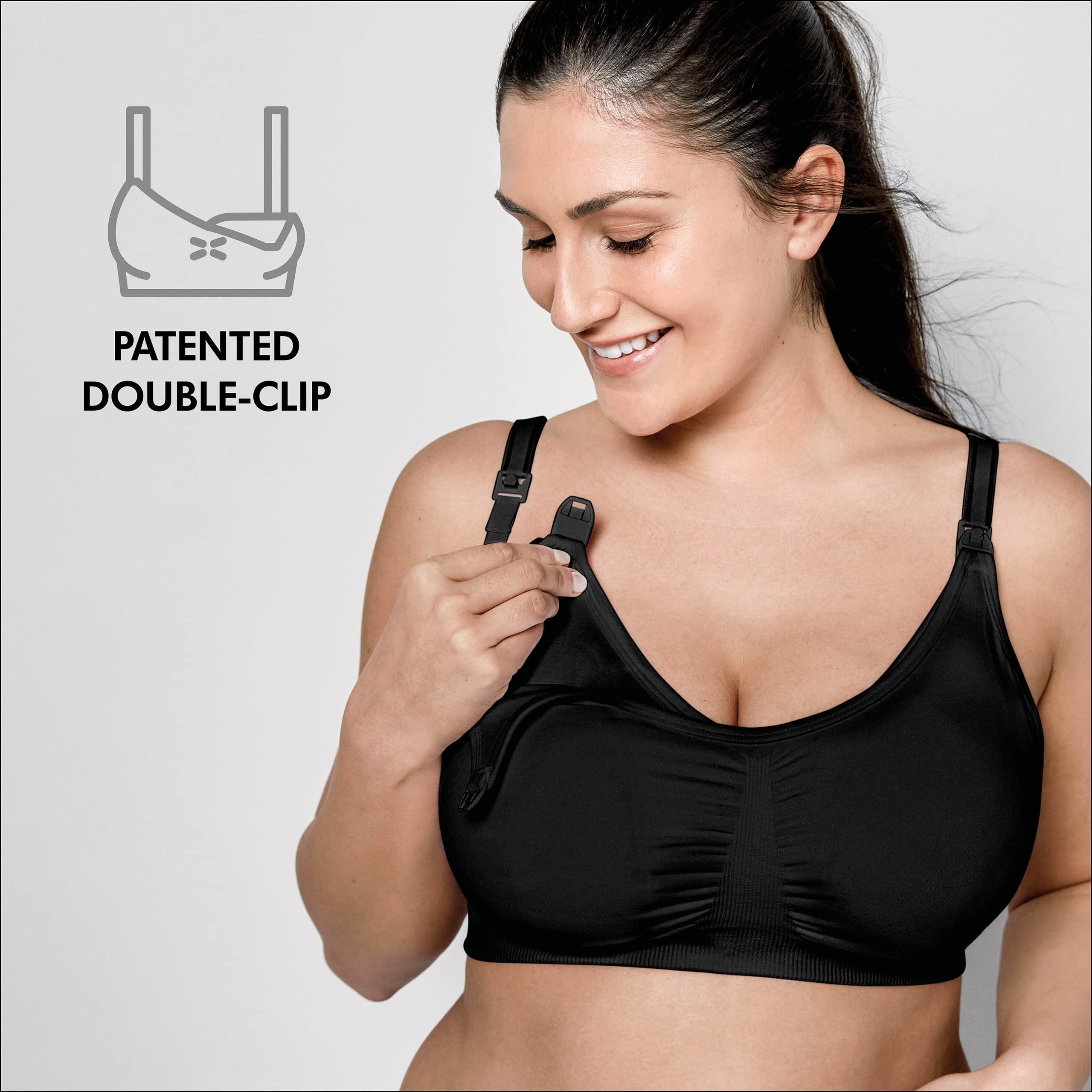 Medela Women's 3 in 1 Nursing & Pumping Bra, Black, X-Large