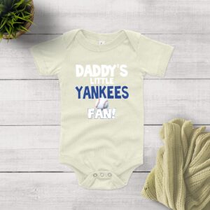 NanyCrafts Baby's Daddy's Little Yankees Fan Bodysuit 3 Months Navy