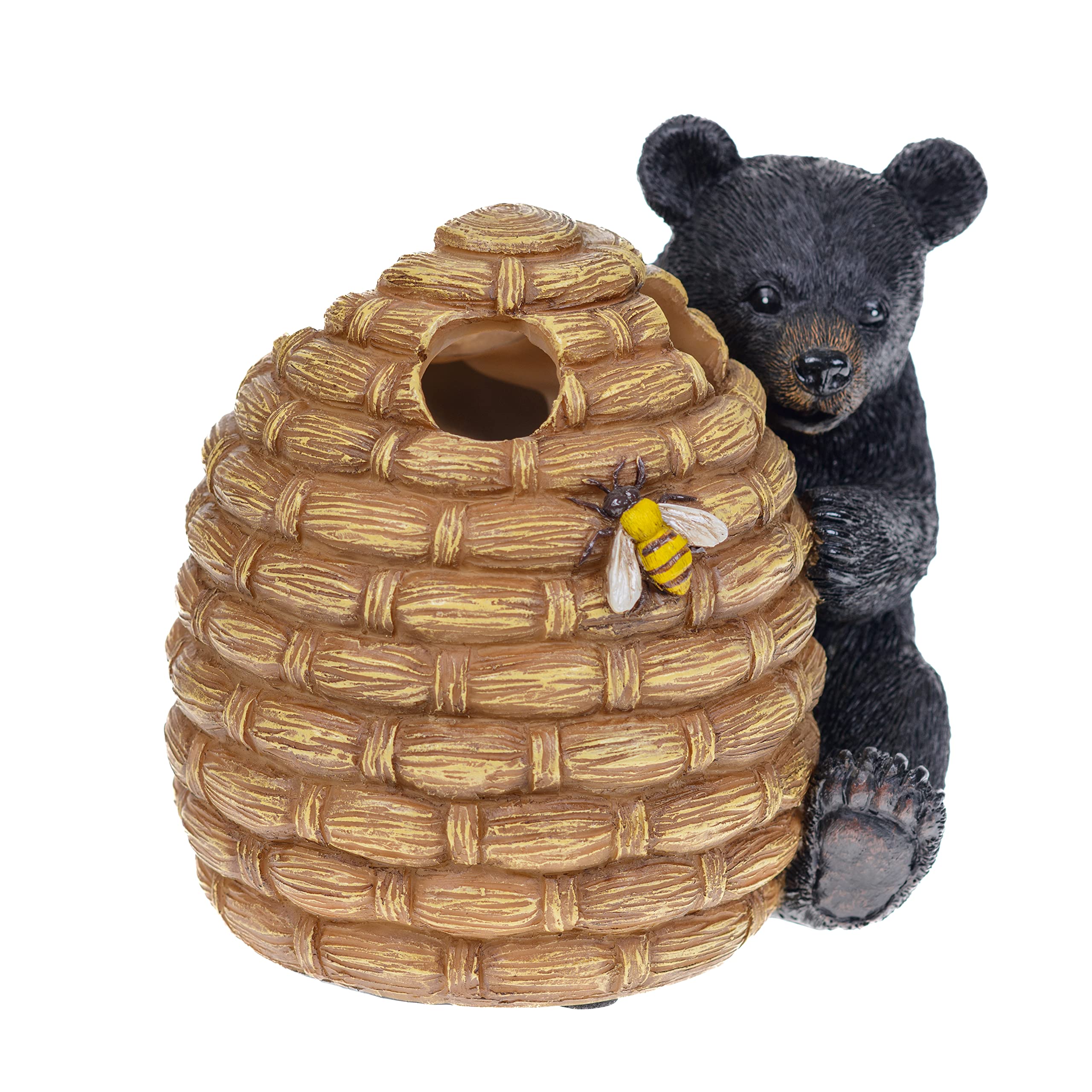 Pine Ridge Black Bear Beehive Toothbrush Holder, Shower Caddy for Family, Kids, Couple 2 Slot, Countertop Sink Vanity with Anti-Slip Base and Drainage, Bathroom Organizer