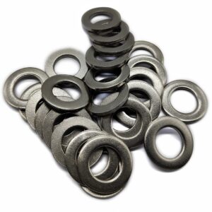 m16 flat washer, 304 stainless steel, 16mm id, 30mm od, 3mm thickness, plain finish, for bolt and screw (pack of 25)