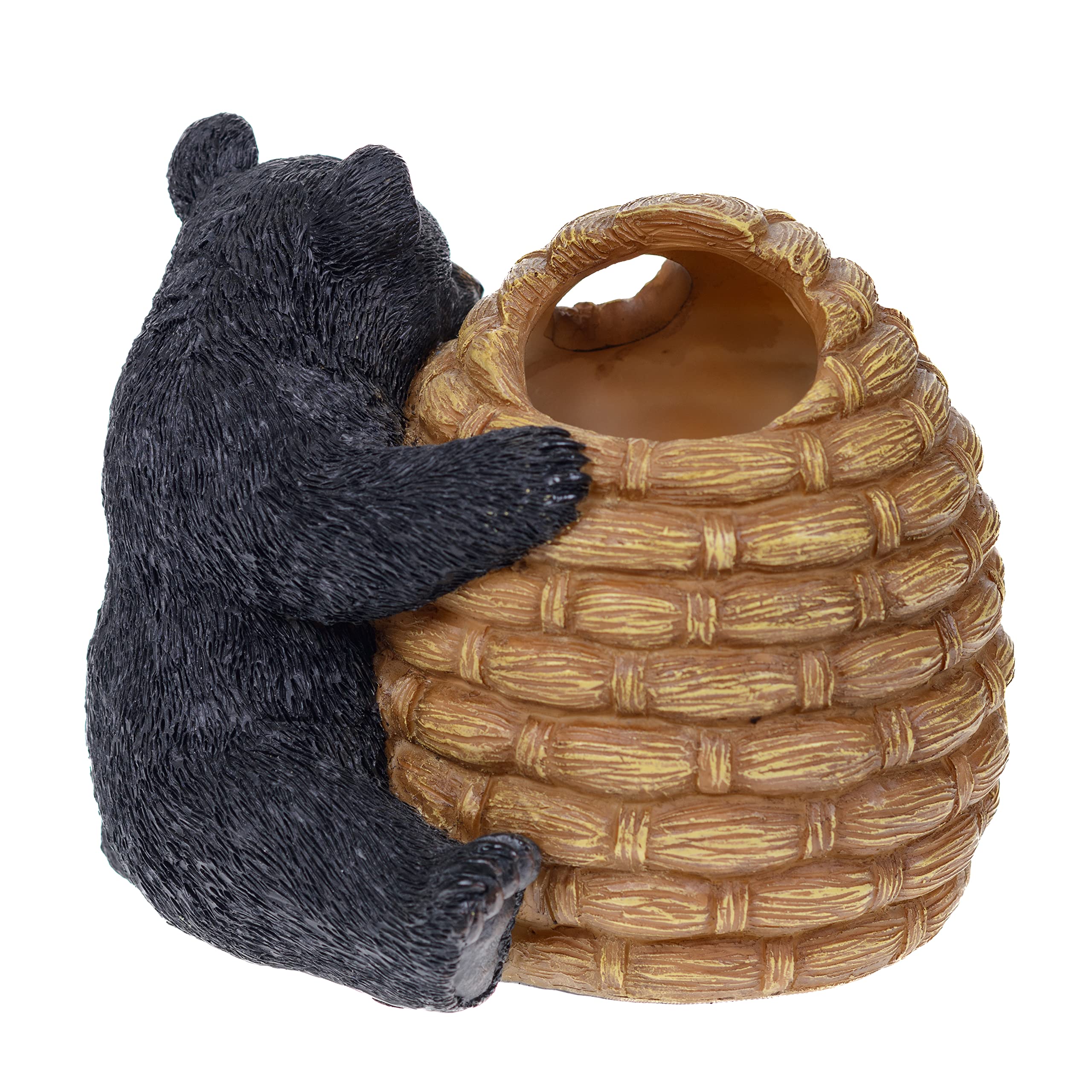 Pine Ridge Black Bear Beehive Toothbrush Holder, Shower Caddy for Family, Kids, Couple 2 Slot, Countertop Sink Vanity with Anti-Slip Base and Drainage, Bathroom Organizer