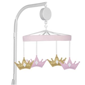 sammy & lou tiara princess baby crib mobile with music, crib mobile arm fits standard crib rail