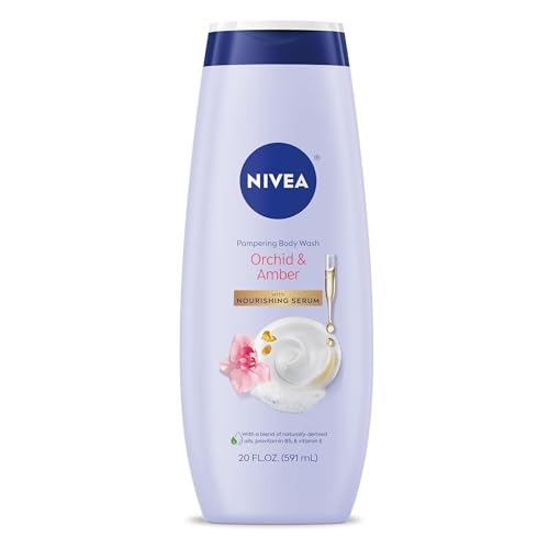 Nivea Delicate Orchid and Amber Body Wash with Nourishing Serum, 20 Fl Oz Bottle