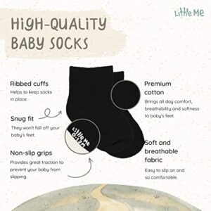 Little Me baby boys Grey White & Black Pack Newborn Infant Toddler Unisex Socks, Multi, 0-24 Months US