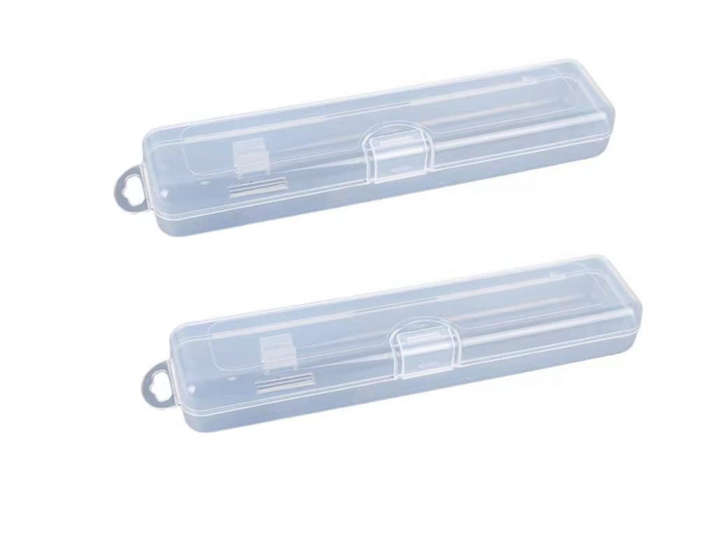 DLAIVOR Portable Travel Toothbrush Case, Hard Plastic Dust-Proof Toothbrush Container & Toothpaste Box Holder (Rectangle-2Pcs)