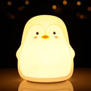 Tremdwoto Night Light for Kids, Penguin Silicone Nightlight Lamp, 7 Color Changing Nursery Night Light for Kids Bedroom, Super Gift for Boys Girls Toddler Children