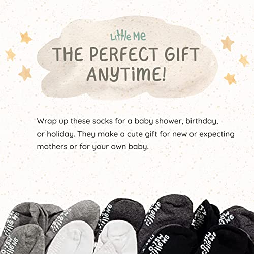 Little Me baby boys Grey White & Black Pack Newborn Infant Toddler Unisex Socks, Multi, 0-24 Months US