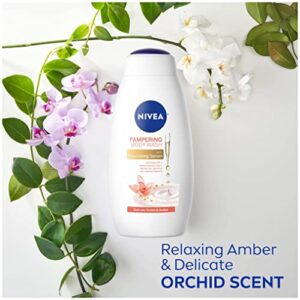 Nivea Delicate Orchid and Amber Body Wash with Nourishing Serum, 20 Fl Oz Bottle