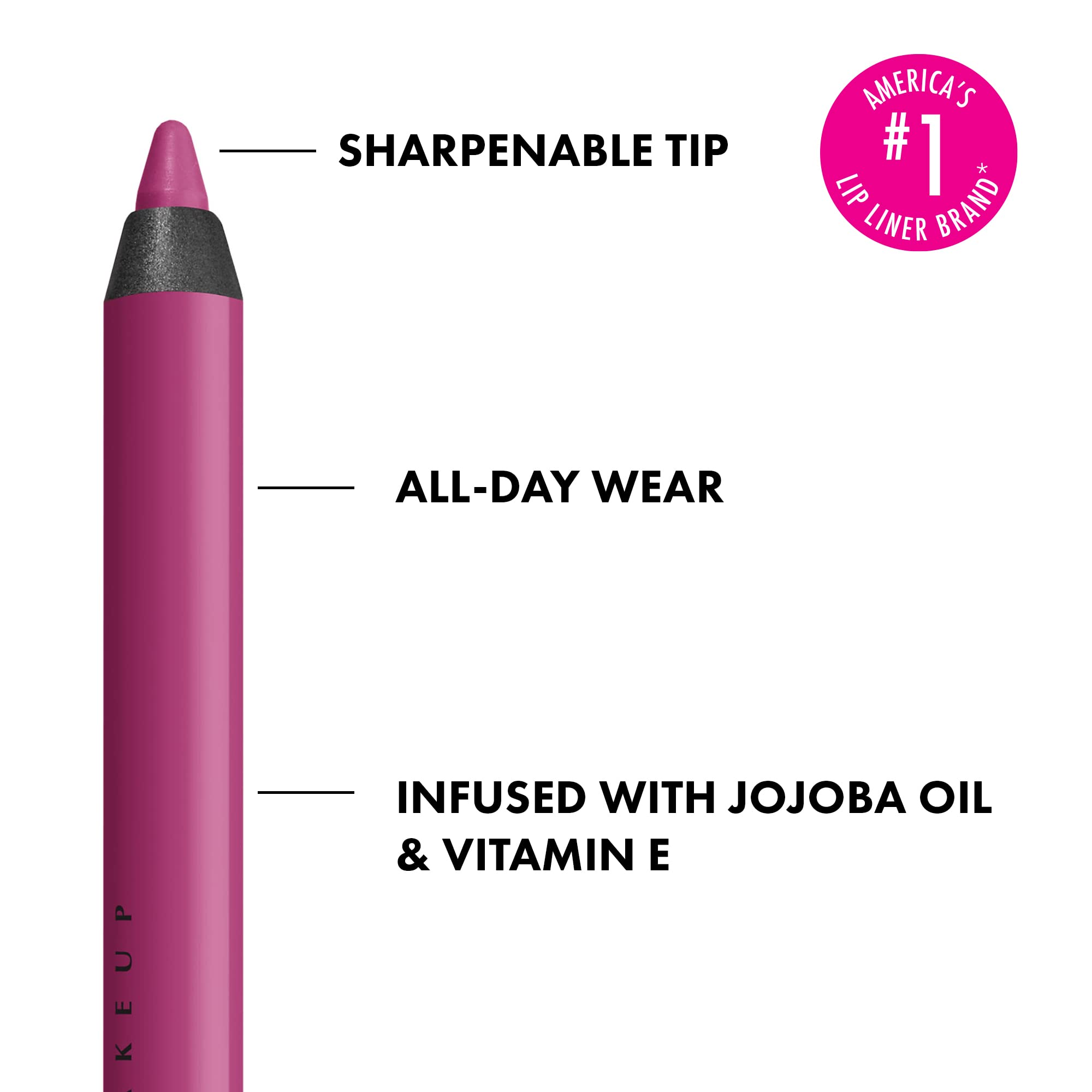 NYX PROFESSIONAL MAKEUP Line Loud Lip Liner, Longwear and Pigmented Lip Pencil with Jojoba Oil & Vitamin E - Hottie Hijacker (Hot Blue Pink)