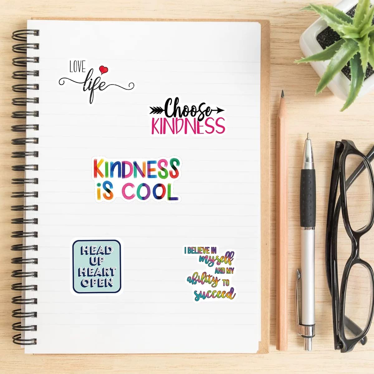 Motivational Stickers 52 Pieces Water Bottle Motivational Stickers Notebook Diary Scrapbook Guitar Helmet Waterproof Vinyl Stickers Kids Teen Adult Teachers Staff Motivational Quotes Stickers