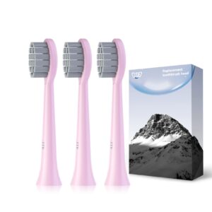 jtf sonic smart toothbrush genuine gentle brush heads, 3 pack, pink, p200