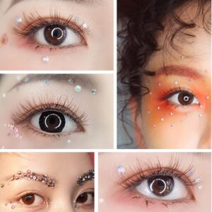 Eye Body Face Gems Jewels Rhinestone Stickers Acrylic Self Adhesive Crystal White Makeup Diamonds Face Tattoo Stick Gems for Women Festival Accessory DIY Crafts and Nail Art Decorations 3 Sheets