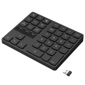 racegt wireless number pad, numeric keypad ultra-silent rechargeable 2.4g 35 keys for laptop,desktop,pc, notebook