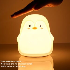 Tremdwoto Night Light for Kids, Penguin Silicone Nightlight Lamp, 7 Color Changing Nursery Night Light for Kids Bedroom, Super Gift for Boys Girls Toddler Children