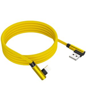 ironten iphone lightning charger, 1 pack 6 ft yellow apple mfi certified cable nylon braided cable fast charging cord compatible with iphone 14 13 12 11 pro max xr xs x 8 7 6 plus se ipad