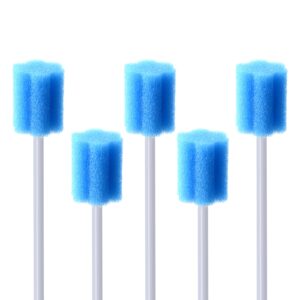 bvn oral care swabs, 100 pcs disposable mouth cleaning spong swabs. (blue-100pcs)