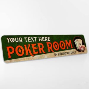 personalized poker room sign game room card room décor decorations gift 4x18 104182002046