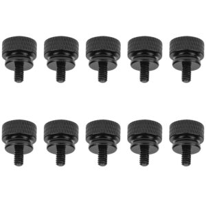 helifouner 10 pieces 6-32 thread, black color anodized aluminum computer case thumbscrews, thumb screws for computer case/cover/power supply/hard drives