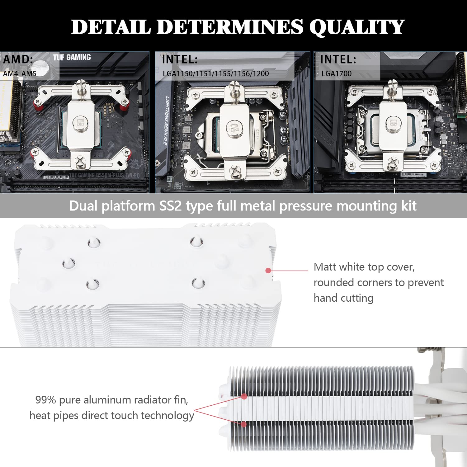 Thermalright Assassin King 120 SE White ARGB CPU Air Cooler, AK120 SE White ARB, 5 Heatpipes, TL-C12CW-S PWM Quiet Fan CPU Cooler with S-FDB Bearing, for AMD AM4/AM5/Intel LGA1700/1150/1151/1200