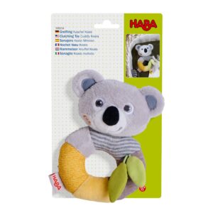 HABA Koala Soft Plush Rattle Ring - Machine Washable Baby Toy