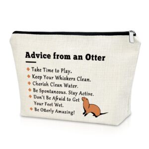 sazuwu otter lover gift sea otter gifts for women makeup bag animal lover gift cute otter animal gift inspiration gifts for friend female cosmetic bag birthday christmas gifts travel pouch