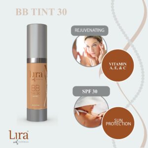 Lira Clinical BB - SPF 30 Tinted BB Cream with PSC & Vitamins - Full coverage - 0.7 fl oz. (BB Tint 30)