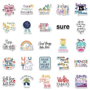 Motivational Stickers 52 Pieces Water Bottle Motivational Stickers Notebook Diary Scrapbook Guitar Helmet Waterproof Vinyl Stickers Kids Teen Adult Teachers Staff Motivational Quotes Stickers