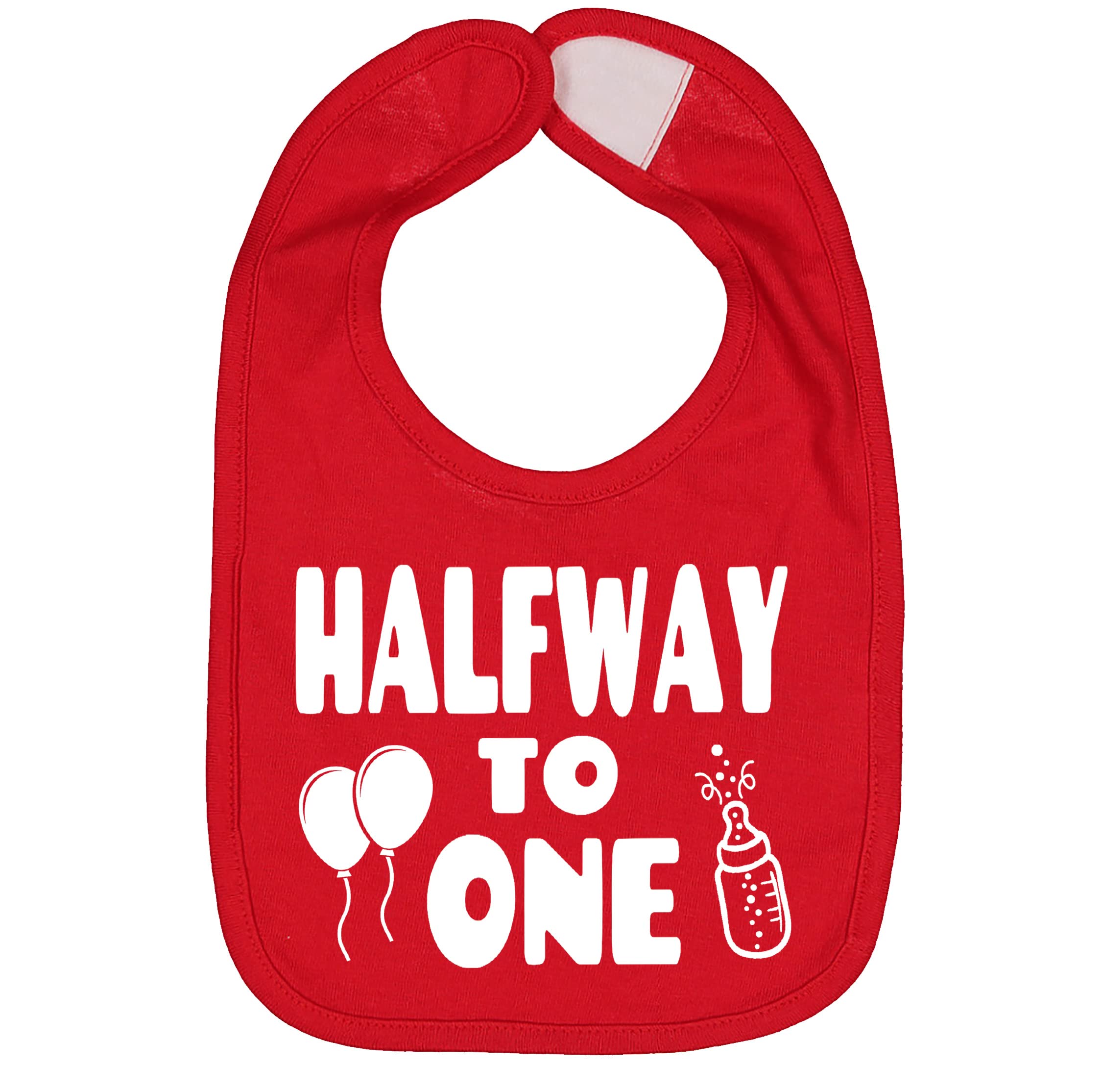 Aiden's Corner Handmade Cute Baby Boy Girl Half Birthday Bibs - Halfway To One (Red)