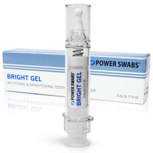 power swabs bright gel | gentle teeth whitening gel | easy treatment for whiter teeth | dentist formulated teeth whitener and stain remover | professional teeth whitening and brightening gel