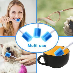 BVN Oral Care Swabs, 100 Pcs Disposable Mouth Cleaning Spong Swabs. (Blue-100pcs)