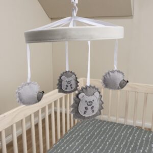 Sammy & Lou Hedgehog Baby Crib Mobile with Music, Crib Mobile Arm Fits Standard Crib Rail