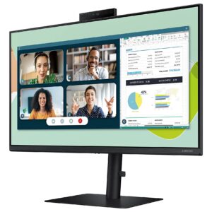 SAMSUNG S40VA Series 24-Inch Computer Monitor, HDMI Monitor, 75Hz Monitor, IPS Monitor, Built-in Webcam, Built-in Speaker & Mic, FreeSync Premium (LS24A400VENXZA) (Renewed)