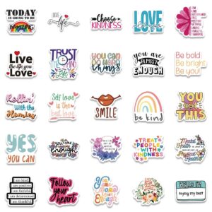 Motivational Stickers 52 Pieces Water Bottle Motivational Stickers Notebook Diary Scrapbook Guitar Helmet Waterproof Vinyl Stickers Kids Teen Adult Teachers Staff Motivational Quotes Stickers