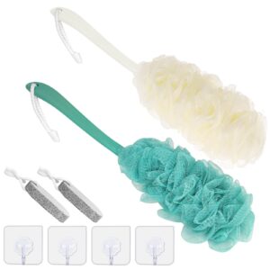 Back Scrubber for Shower, Long Handle Back Loofah Shower Brush, Bath Brush for Women Men, Soft Nylon Mesh Back Cleaner Washer, Loofah Sponge Exfoliating Body Scrubber for Skin Care