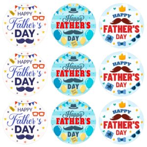 petcee happy fathers day labels stickers, 1.5" father's day gift tags stickers, beard fathers day gift stickers present labels for envelope seals gift wrap boxes cards party favor decorations, 36pcs