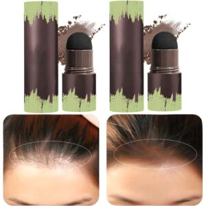 hairline powder stick, hair shadow filler pen for root touch up, waterproof cover gray and thin hair (dark brown)