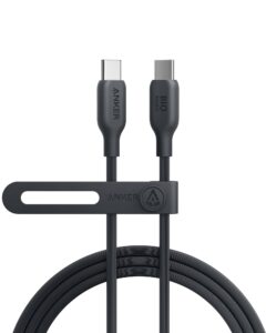 anker 543 usb c to usb c cable (240w 6ft), usb 2.0 bio-based charging cable for macbook pro 2020, ipad pro 2020, ipad air 4, samsung galaxy samsung galaxy s23+/s23 ultra/s22 ultra (phantom black)