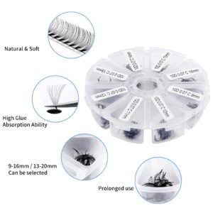 Premade Fans Eyelash Extension 500 Fans Handmade Loose Volume Lashes Mutiple Options 10D Pre-made Fans 0.07mm Thickness C/D Curl 9-16mm/13-20mm Volume Eyelash Extensions by WENDYLASHES