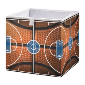 emelivor basketball cube storage bin collapsible storage bins waterproof toy basket for cube organizer bins for nursery toys kids books closet shelf office - 11.02x11.02x11.02 in