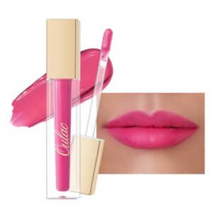 oulac matte liquid hot pink lipstick for women, long lasting lipstick waterproof lip stain, no transfer, creamy high pigmented formula with rose oil, vegan & cruelty-free, pink m09