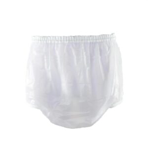 kins tuffy adult incontinence plastic pants diaper covers with 1" waistband white (x-large)