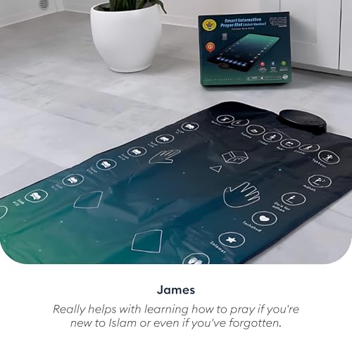 My Salah Mat for Adults - Smart Interactive Prayer Mat for Adults & Reverts Learning Surahs, Salah, Duas - Portable Prayer Mat Muslim with 25 Touch Sensitive Keys, Cushioned Prayer Mat, & Speaker